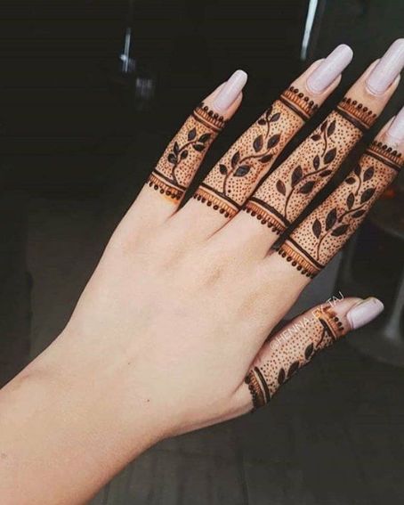 20 Simple And Easy Finger Mehndi Designs for Back Side