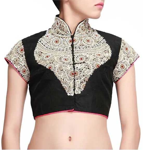 17 Latest Trend Collar Neck Blouse Designs