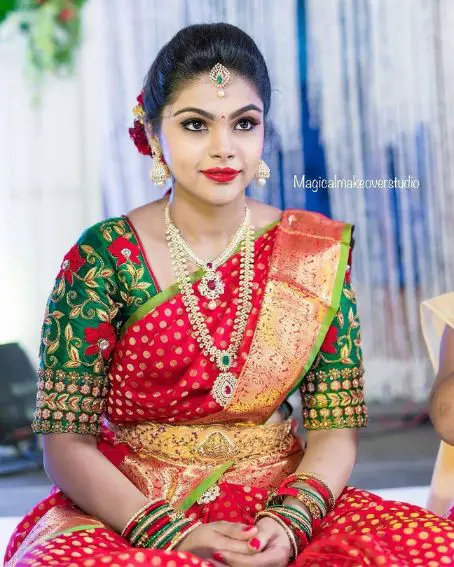 15 Gorgeous Pics of Red Saree Blouse Designs