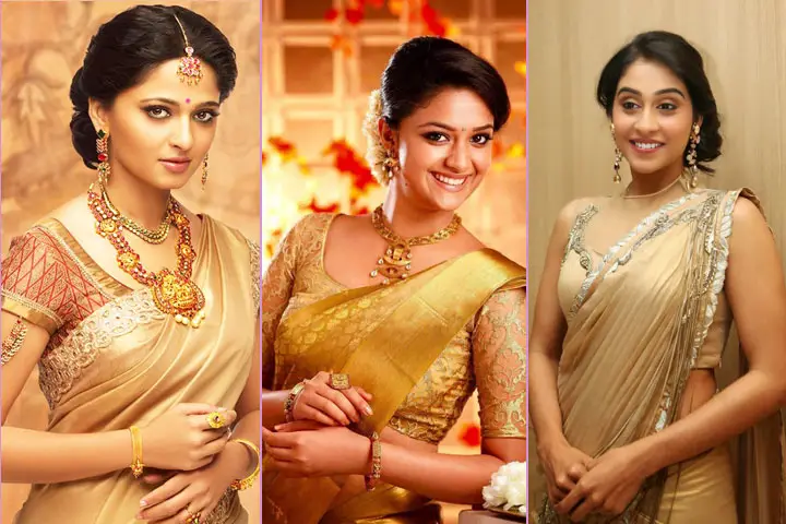 23 Amazing Blouse Designs for Golden Sarees