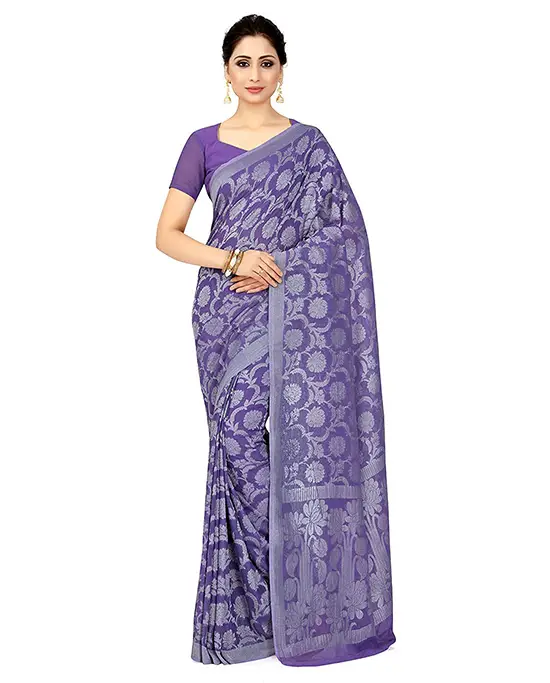Lavender Sarees - 25 Trendy Lavender Colour Sarees
