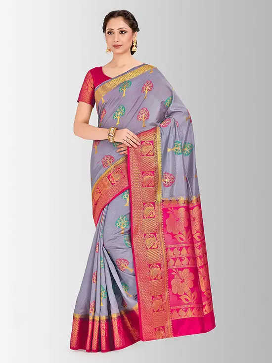Lavender Sarees - 25 Trendy Lavender Colour Sarees