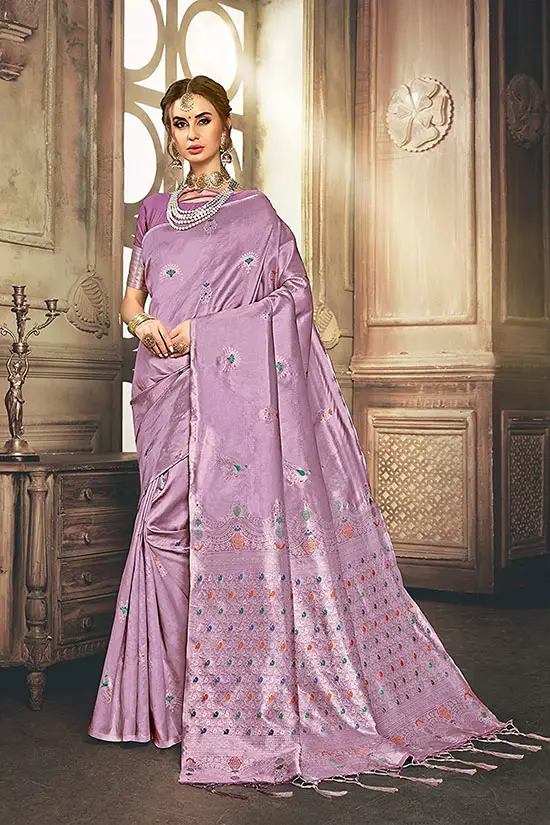 Lavender Sarees - 25 Trendy Lavender Colour Sarees
