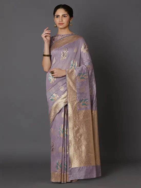 Lavender Sarees - 25 Trendy Lavender Colour Sarees