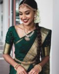 Top 20 Green Color Pattu Blouse Designs