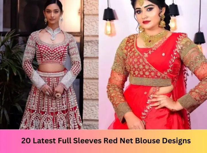 20 Latest Full Sleeves Red Net Blouse Designs