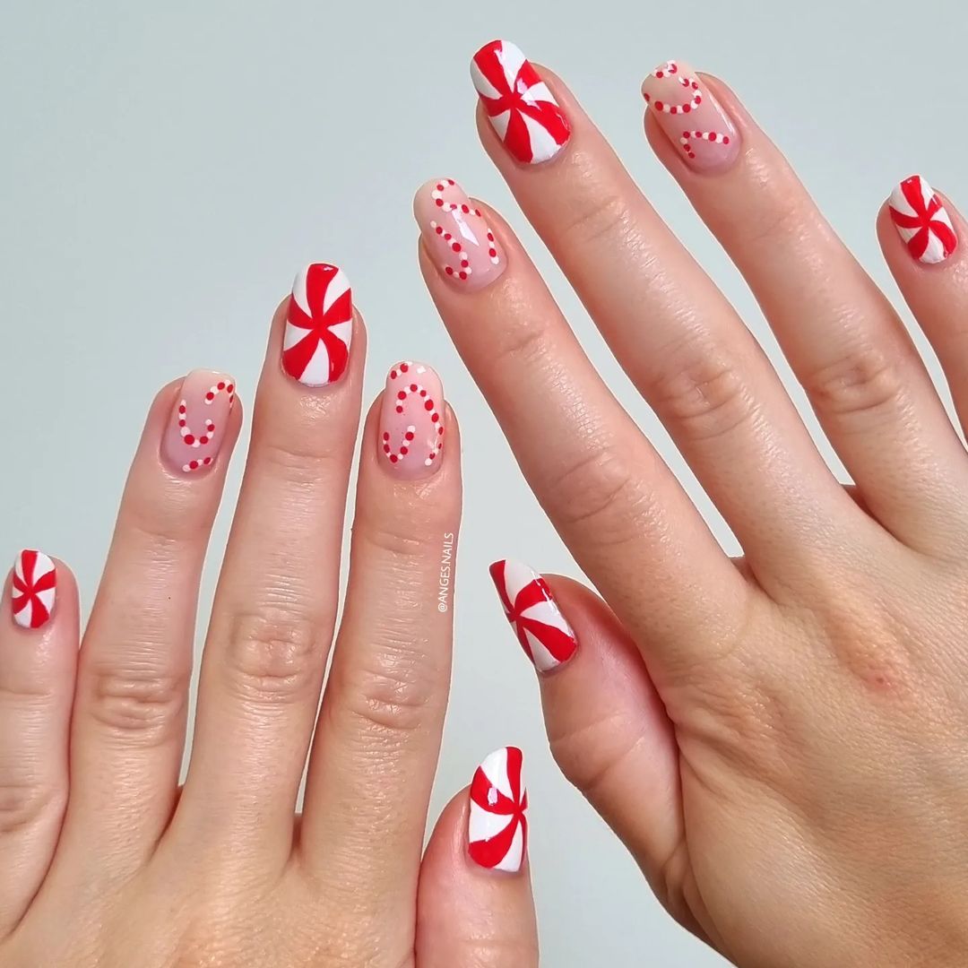 Holiday Glam: Explore 15 Creative Christmas Candy Cane Nail Designs In 2025